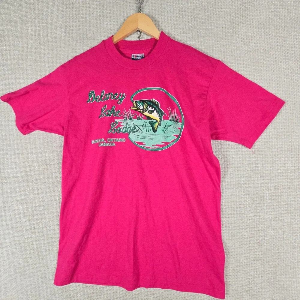 Hanes | Shirts | Vintage Hanes Fiftyfifty Delaney Lake Lodge Fishing ...